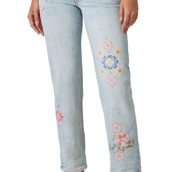 Lucky Brand | Jeans | Lucky Brand Light Blue Floral Straight Leg Jeans ...
